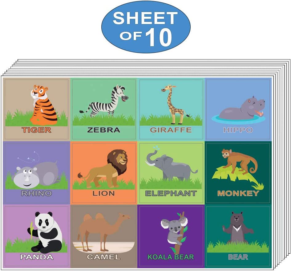 Creanoso Zoo Animal Rewards Gifts Stickers (10 Sheets) - Great Gift Id