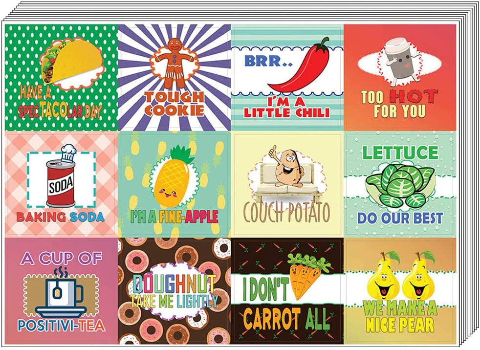 Creanoso Hilarious Delicious Food Puns Stickers (20-Sheet) Ã¢â‚¬â€œ Fu