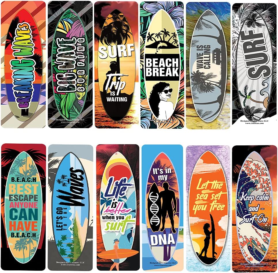 Surfing Board Bookmarks (2-Sets X 6 Cards) – Creanoso