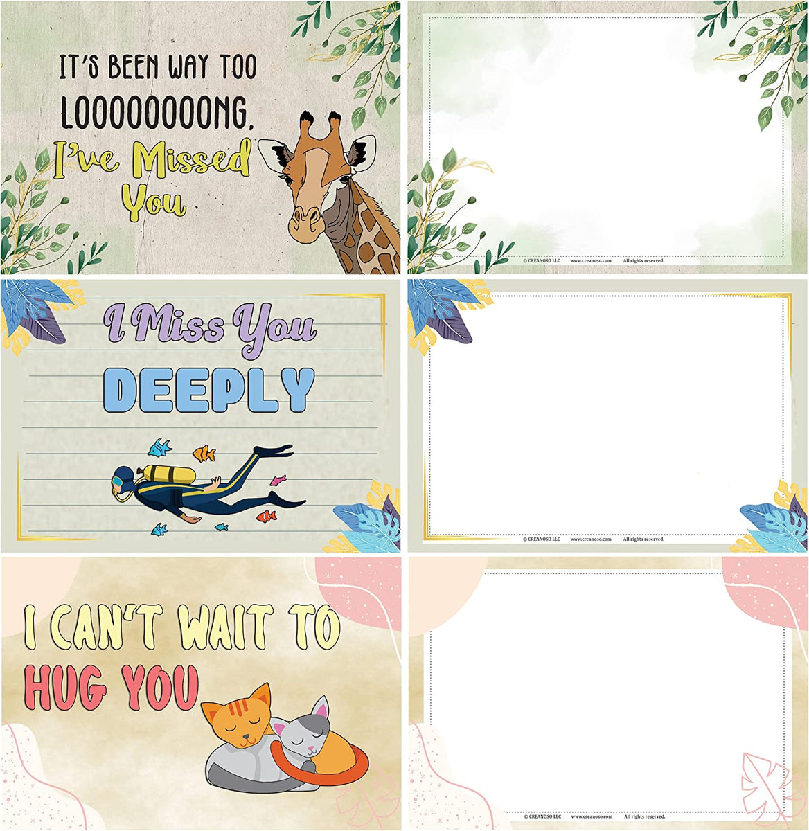 I miss you Postcards (3 Set X 12 Designs) – Creanoso