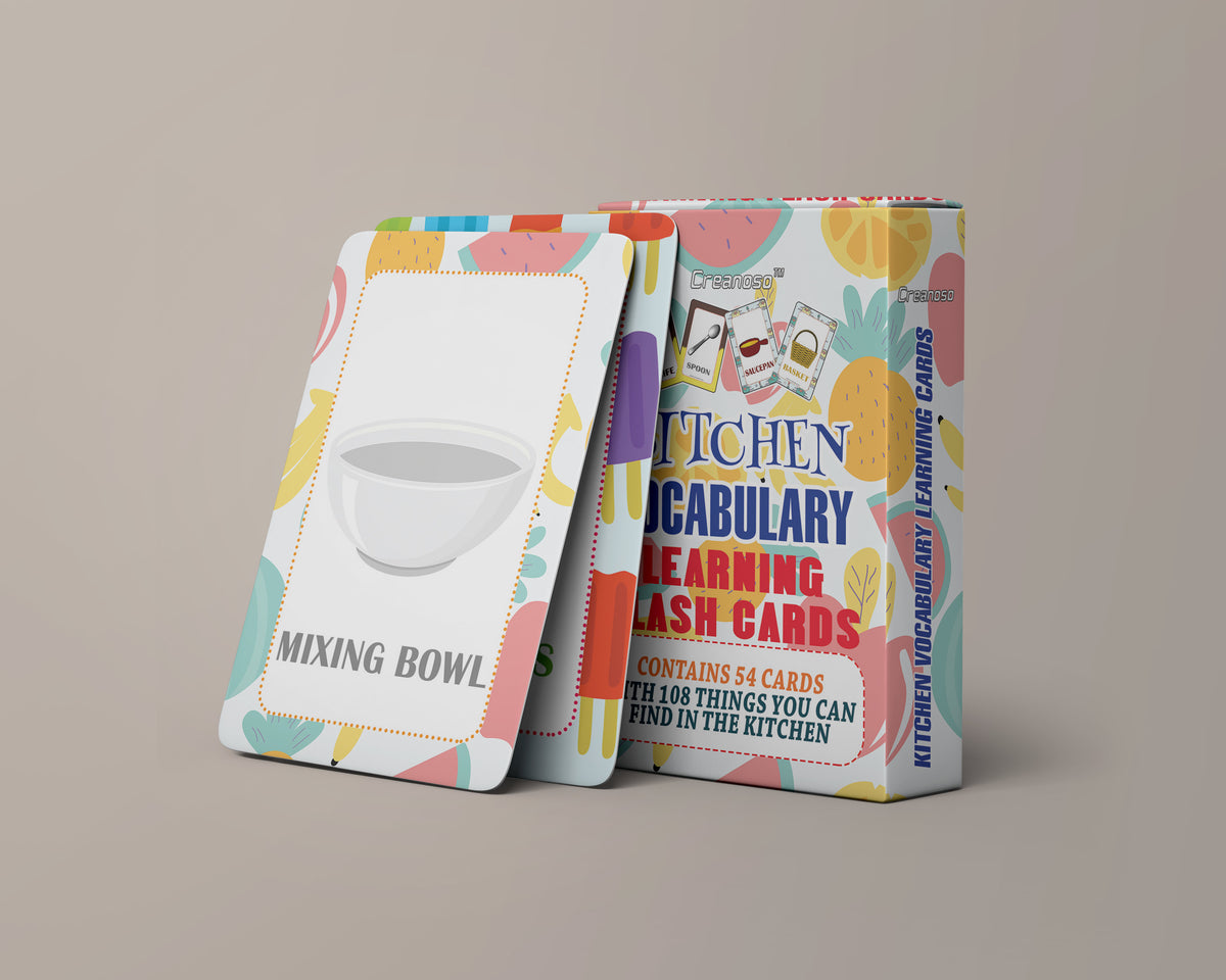 Kitchen Vocabulary Learning Cards (4-Deck X 54 Cards) – Creanoso