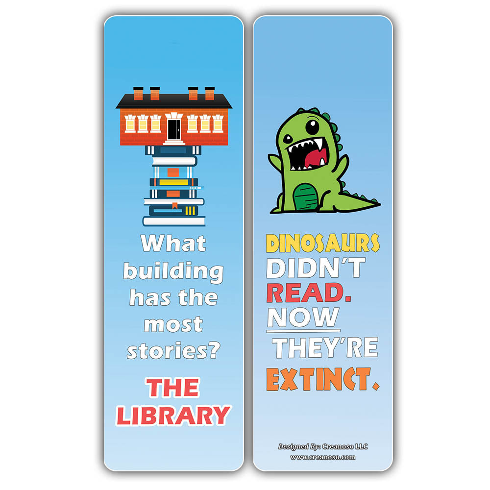Creanoso Silly and Funny Book Reading Puns Bookmarks - Awesome Bookmar