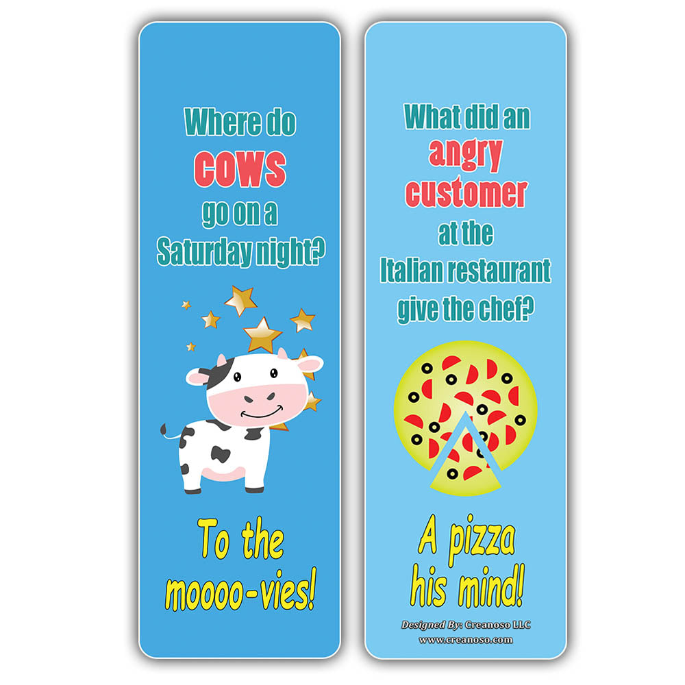 Creanoso Funny Jokes Series 3 Bookmarks for Kids - Hilariously Silly a