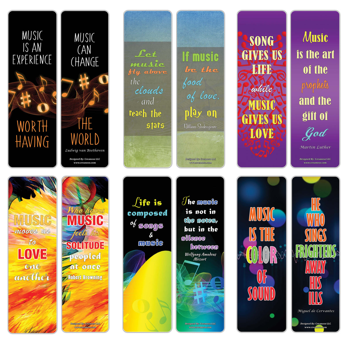 Creanoso Inspiring Music Sayings Bookmarks Series 4 ÃƒÂ¢Ã¢â€šÂ¬Ã¢â‚¬Å“