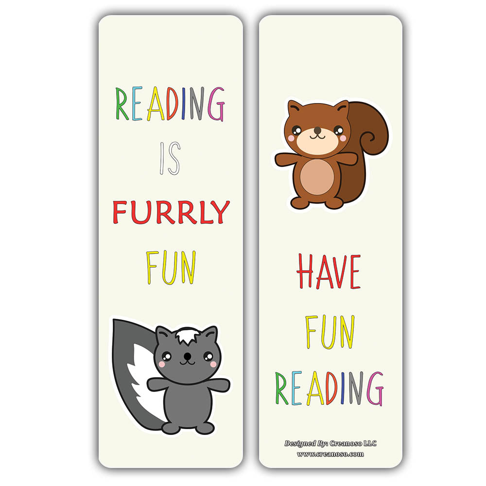 Creanoso Furry Animals Bookmarks - Cool and Unique Fun Reading Book Pa