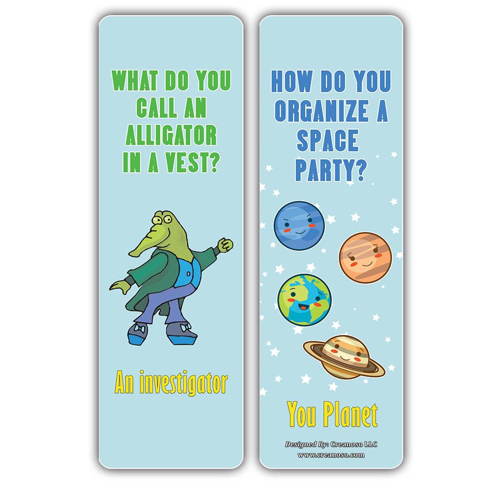 Creanoso Funny Jokes Puns English Bookmarks - Cool and Unique Book Pag