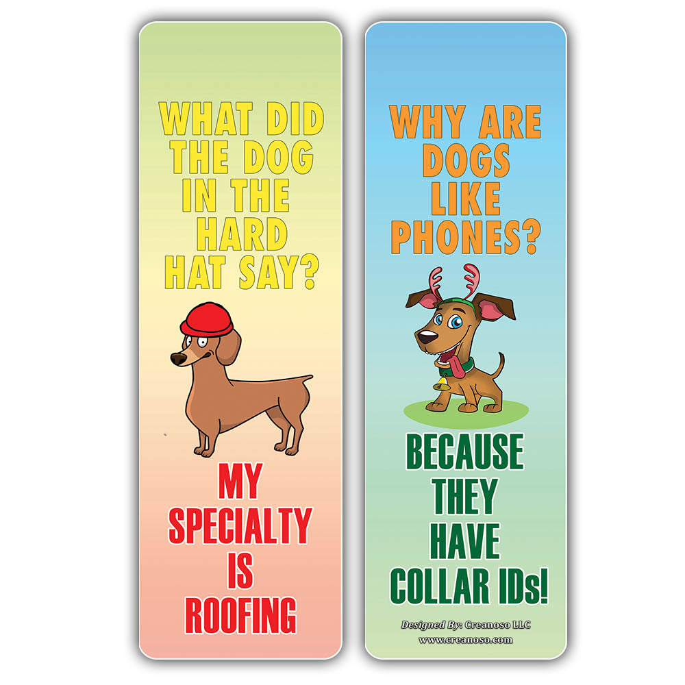 Creanoso Dog Puns Funny Jokes Bookmarks (60-Pack) ÃƒÆ’Ã‚Â¢ÃƒÂ¢Ã¢â‚¬Å¡Ã