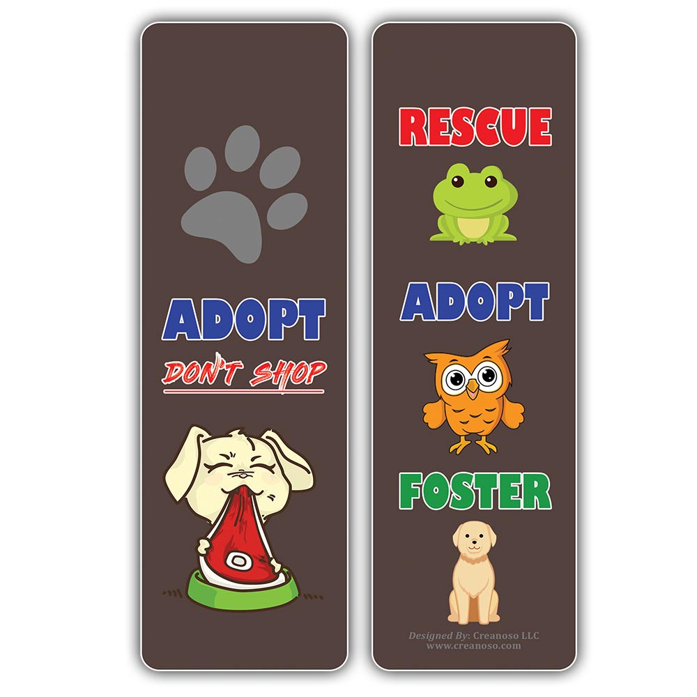 Adopt A Pet Bookmarks (2-Sets X 6 Cards) – Creanoso