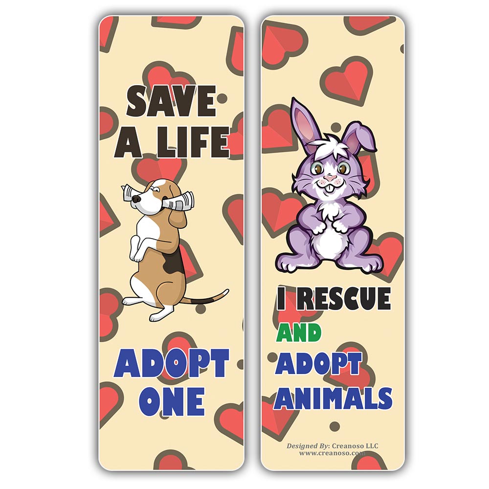 Adopt A Pet Bookmarks (2-Sets X 6 Cards) – Creanoso