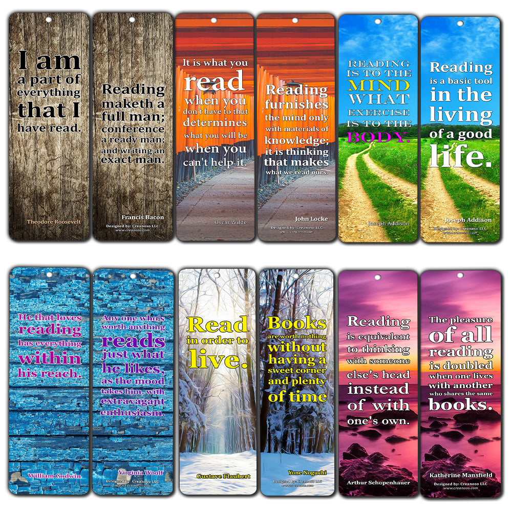 Creanoso Reading Quotes Bookmarker Cards (60-Pack) ÃƒÆ’Ã‚Â¢ÃƒÂ¢Ã¢â‚¬Å¡