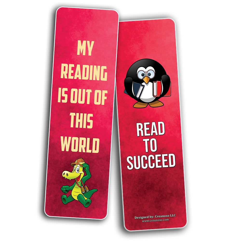 Creanoso Inspiring Animal Reading Sayings Bookmark Card (60-Pack) ÃƒÂ¢