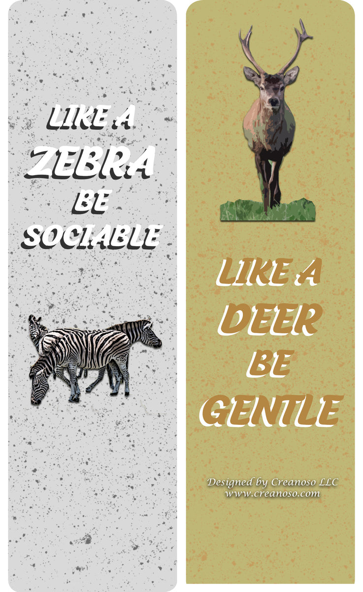 Creanoso Wild Animals Inspiring Sayings Bookmarks - Awesome Stocking S