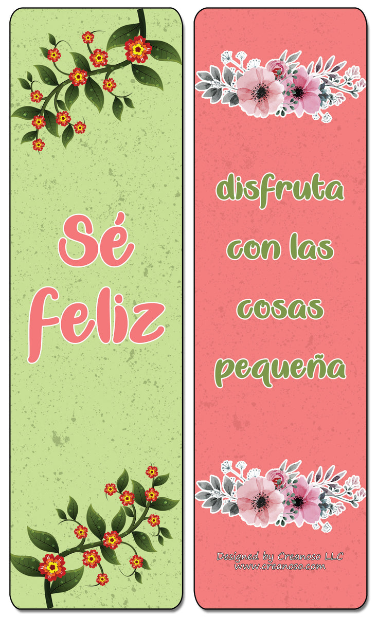 Creanoso Spanish Motivational Quotes Bookmarks - Premium Gift Set and
