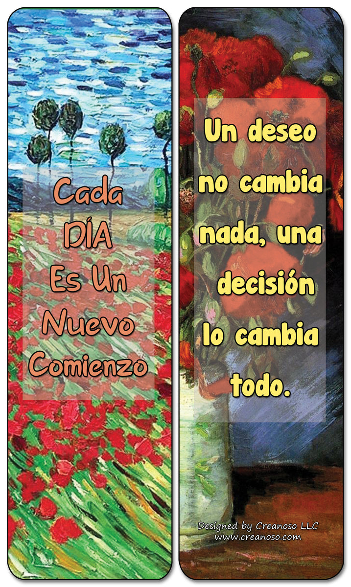 Creanoso Spanish Wisdom Quotes Bookmarks - Premium Quality Gift Set wi