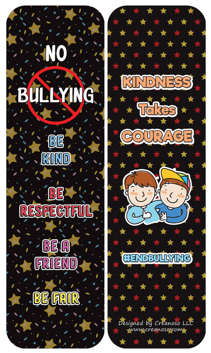 Creanoso Anti-Bullying Bookmarks Cards Series 2 (30-Pack) - Classroom