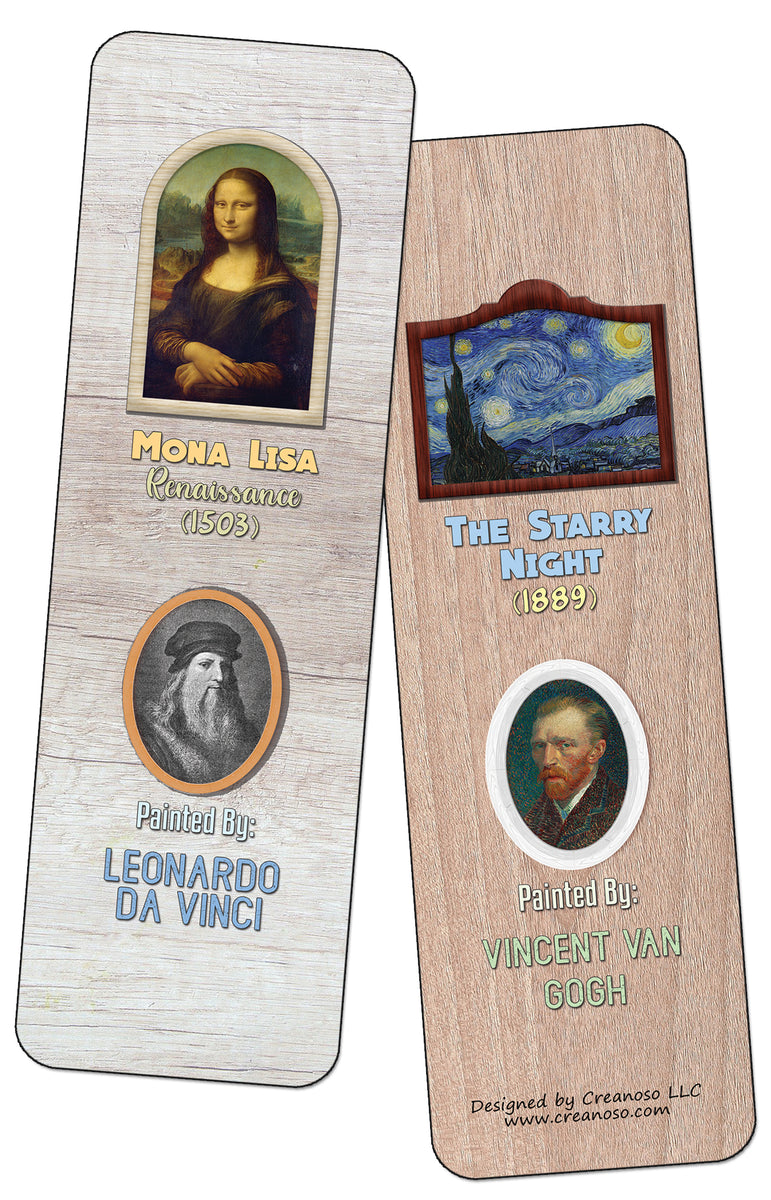 Famous Paintings and their Artists Bookmarks (30-Packs) – Creanoso