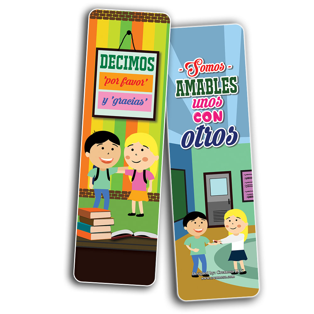 Spanish Positive Classroom Expectation Bookmarks Cards - Assorted Pack ...