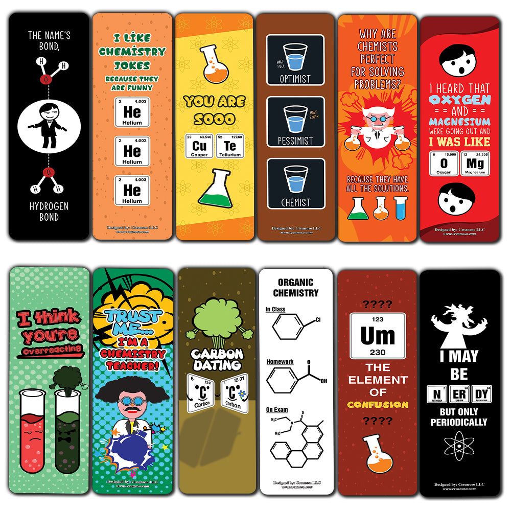 Funny Chemistry Jokes Bookmarks (60-Pack) - Premium Quality Gift Ideas ...
