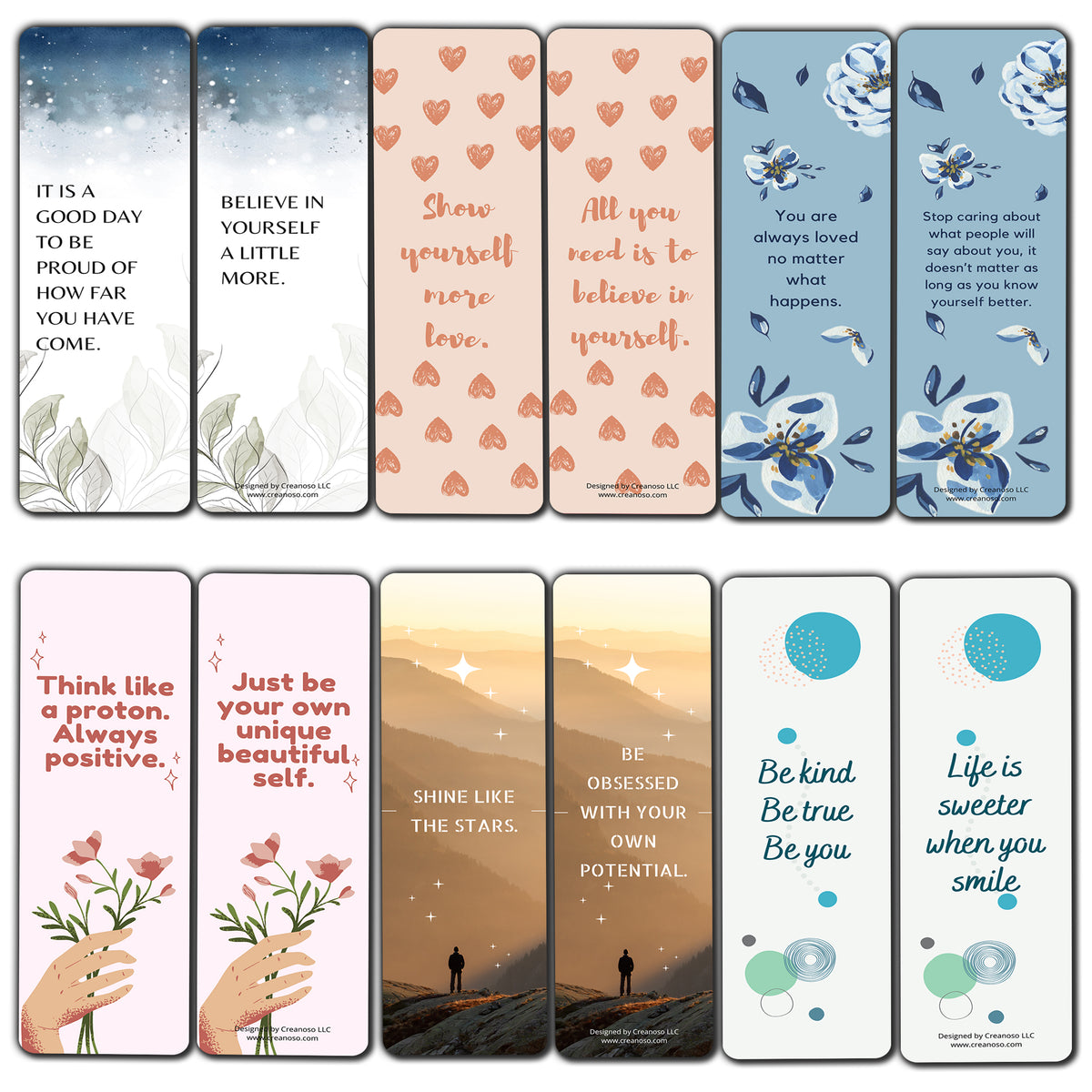 Boosting Self-Confidence Bookmarks (2-Sets X 6 Cards) – Creanoso