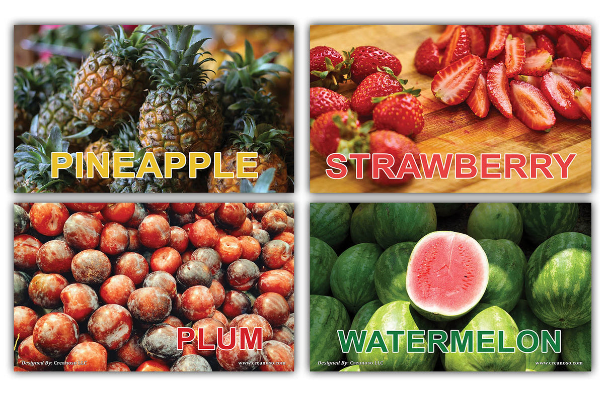 Creanoso Fruits Basic Learning Identification Flashcards for Children