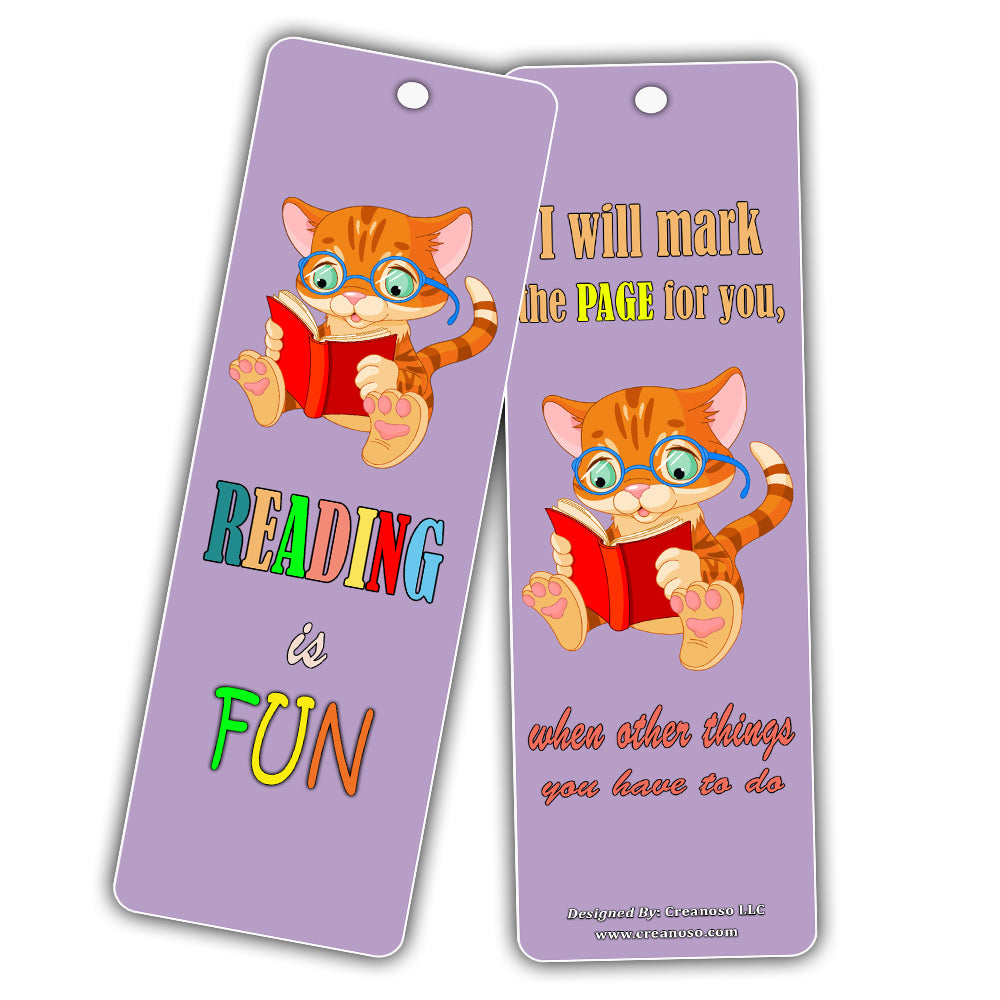 Creanoso Cute Animal Bookmarks for Kids- Fun Bookmarker Cards - Excell