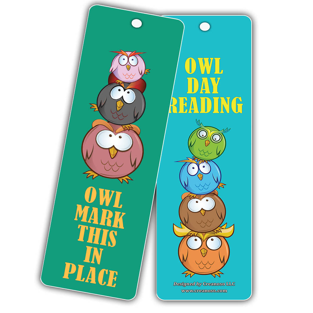 Creanoso Owl Reading Bookmarks - Inspirational Book Reading Sayings fo