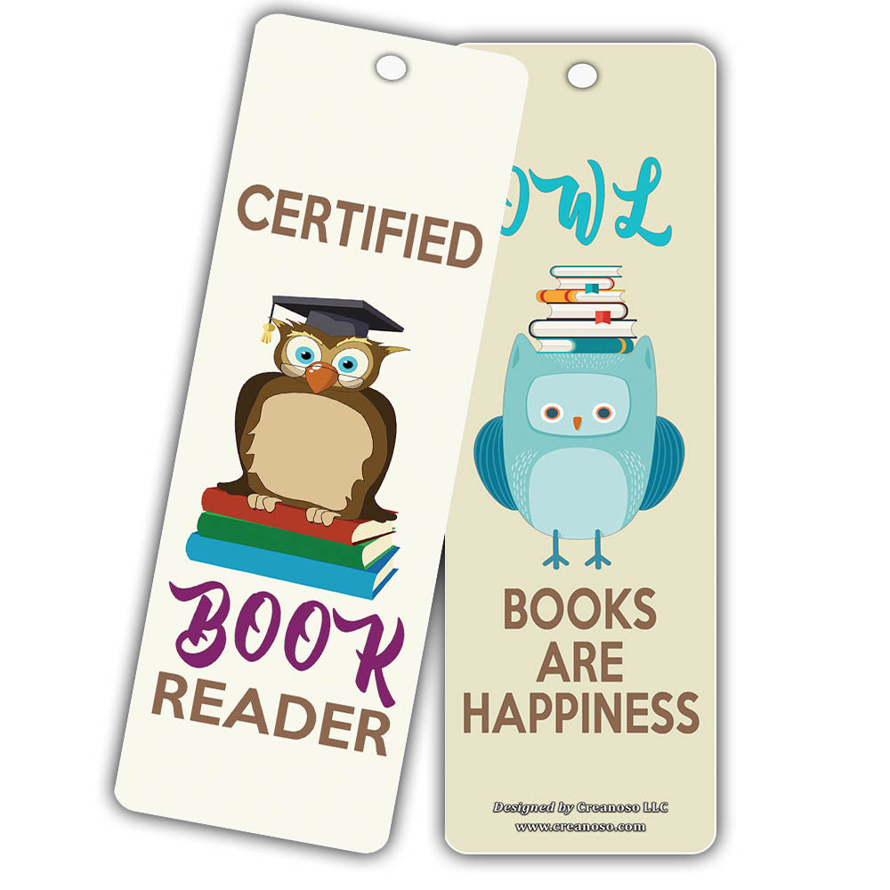 Creanoso Owl Reading Bookmarks - Inspirational Book Reading Sayings fo