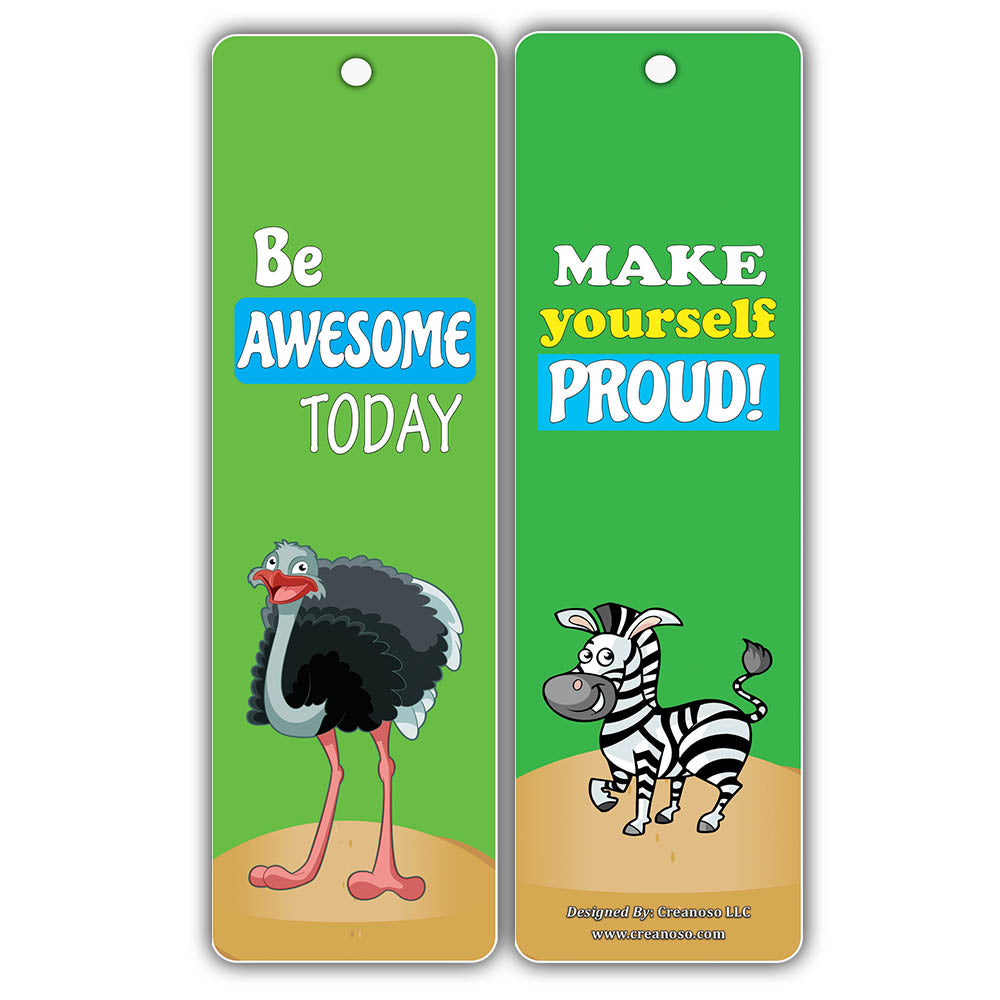 Creanoso Safari Animals Motivational Bookmark Cards ÃƒÂ¢Ã¢â€šÂ¬Ã¢â‚¬Å“