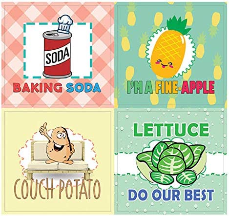 Creanoso Hilarious Delicious Food Puns Stickers (20-Sheet) Ã¢â‚¬â€œ Fu