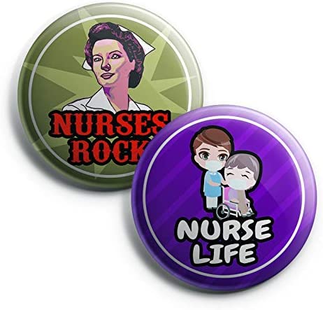 Nurses Rocks Pinback Button Pins (10-Pack) - Large 2.25" Frontliner Nu ...