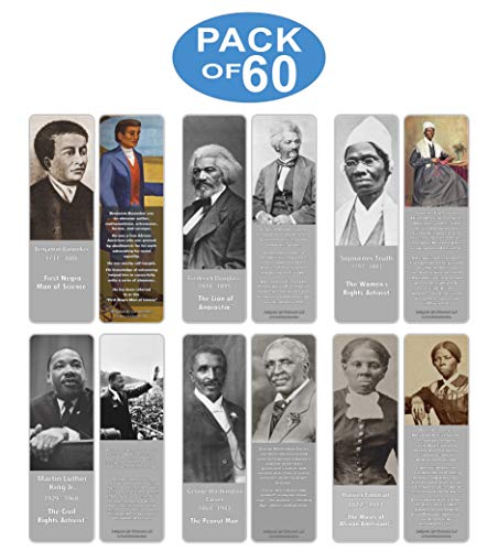 Creanoso Inspiring Historical Famous African Americans Bookmarks (60-P