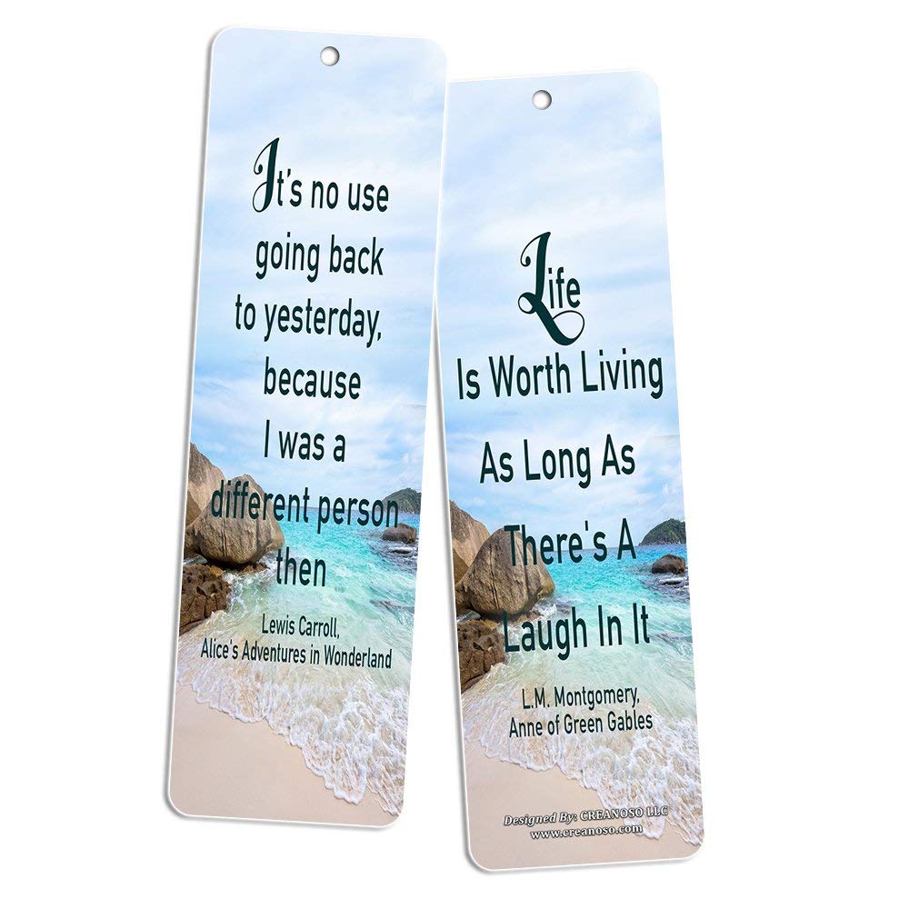 Creanoso Classic Literary Inspirational Quotes Bookmarks (60-Pack) - B