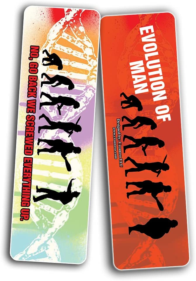 Funny Evolution bookmarks (2-Sets X 6 Cards) – Creanoso