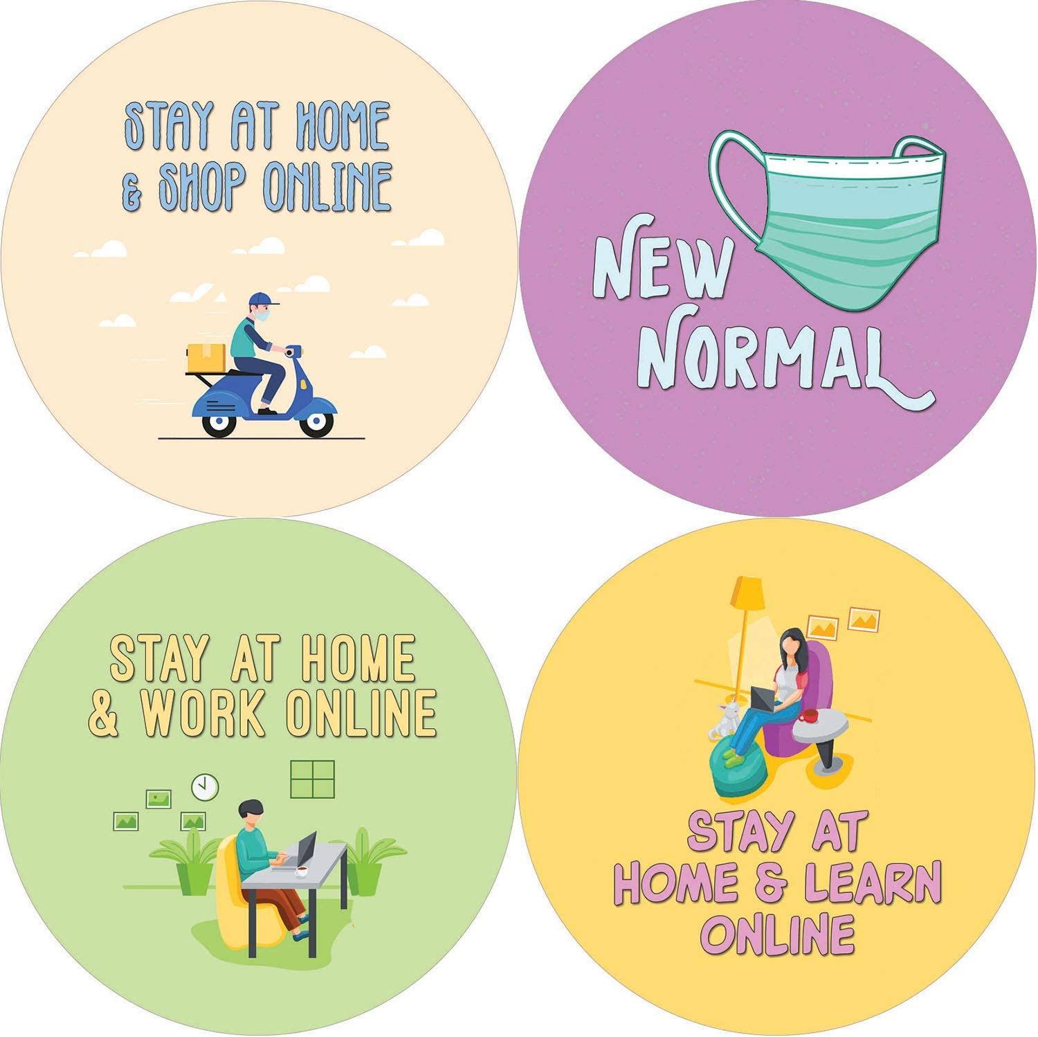 Stay at Home Reminder Stickers (10-Sheet) – Creanoso