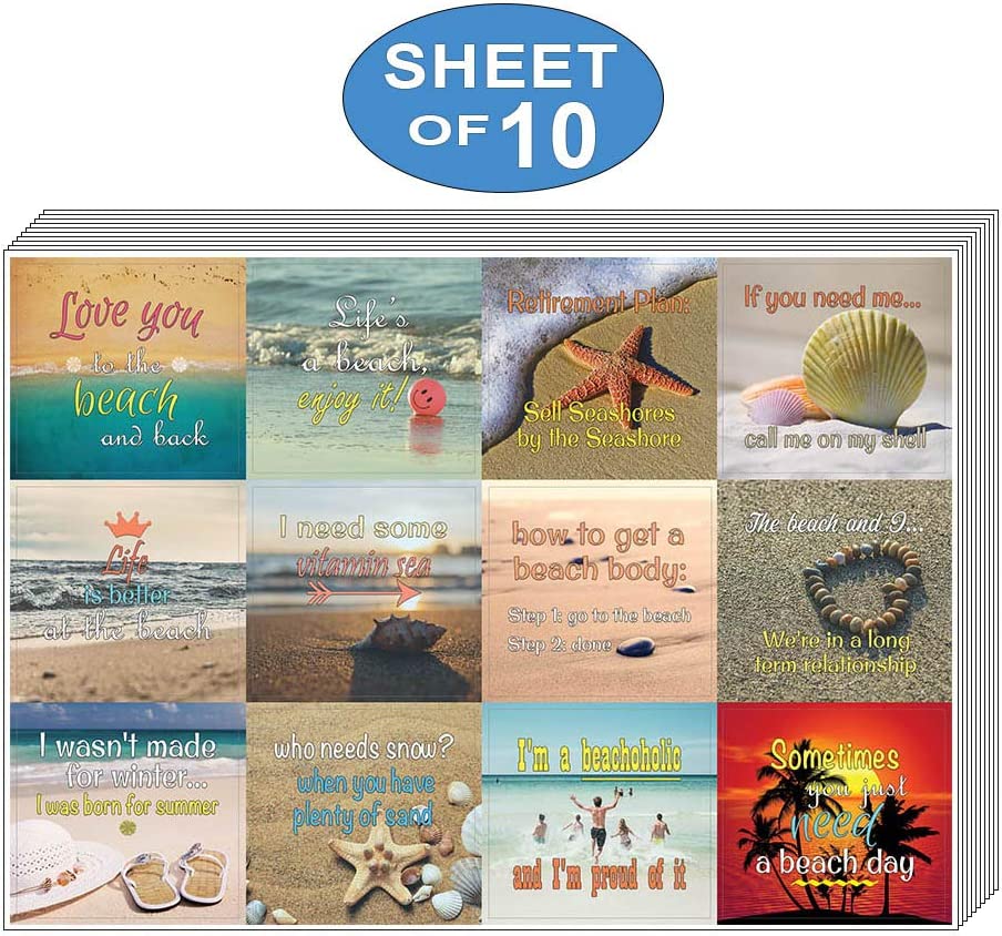 Creanoso Humor and Fun Beach Stickers (10-Sheet) Ã¢â‚¬â€œ Funny and In