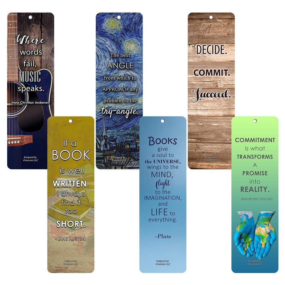 Creanoso Inspirational Bookmarks for Books Positive Wisdom Assorted In