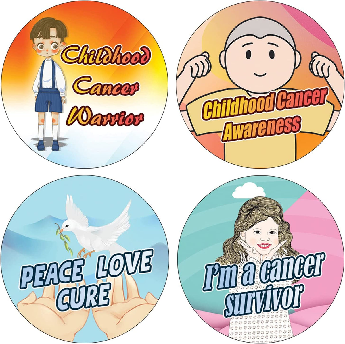 Childhood Cancer Awareness Stickers (10 Sets X 16 Designs) – Creanoso