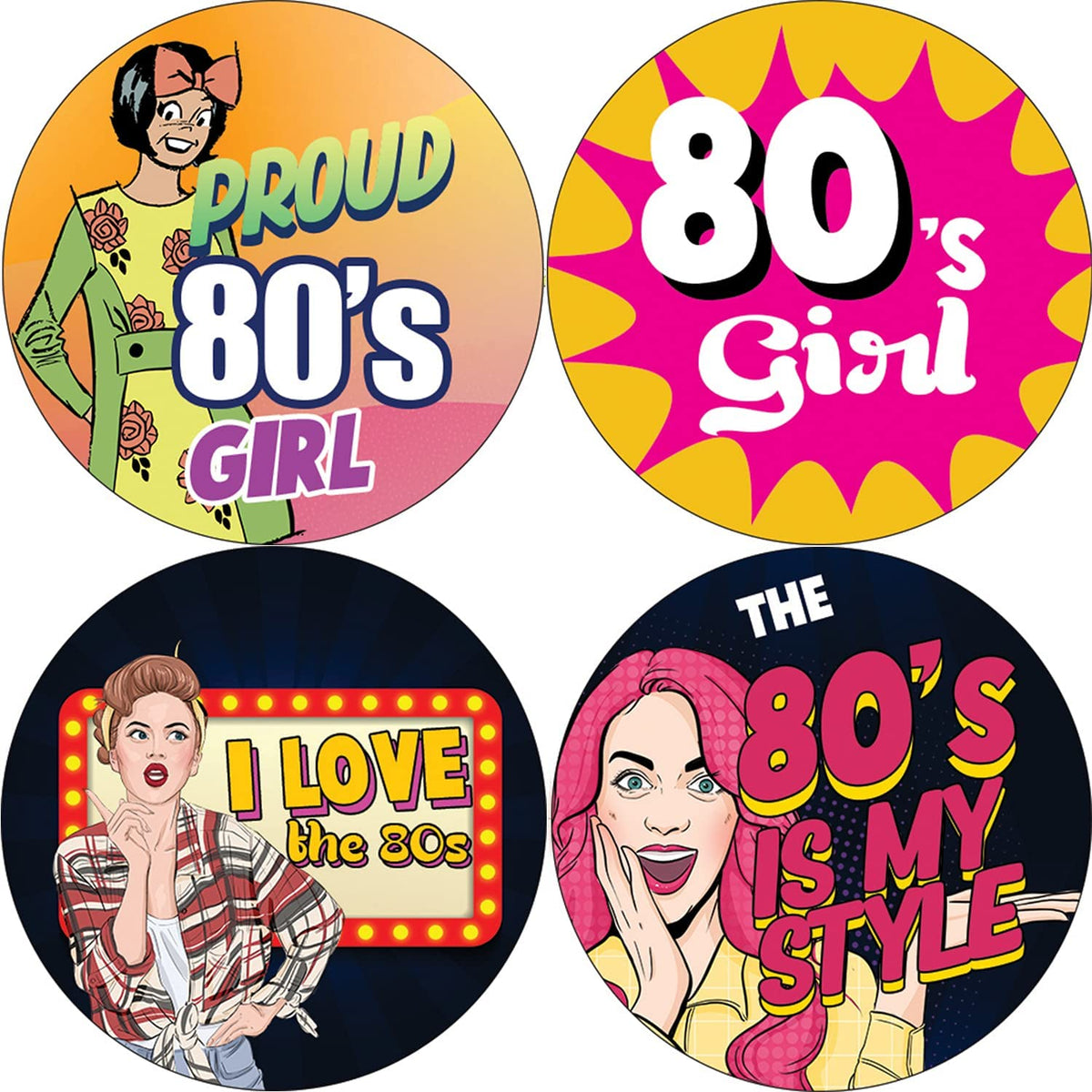 80's Girl Stickers (10 Sets X 16 Designs) – Creanoso