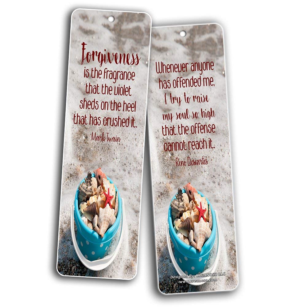 Creanoso Inspirational Bookmarks Cards - Anger Management & Forgivenes