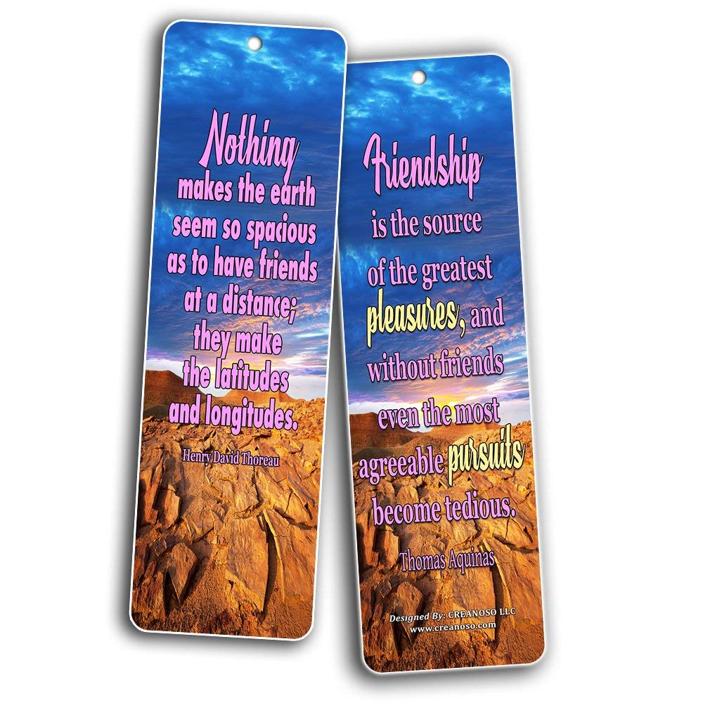 Creanoso Friendship Quotes Bookmarks Cards (60-Pack) - Friendship Gift