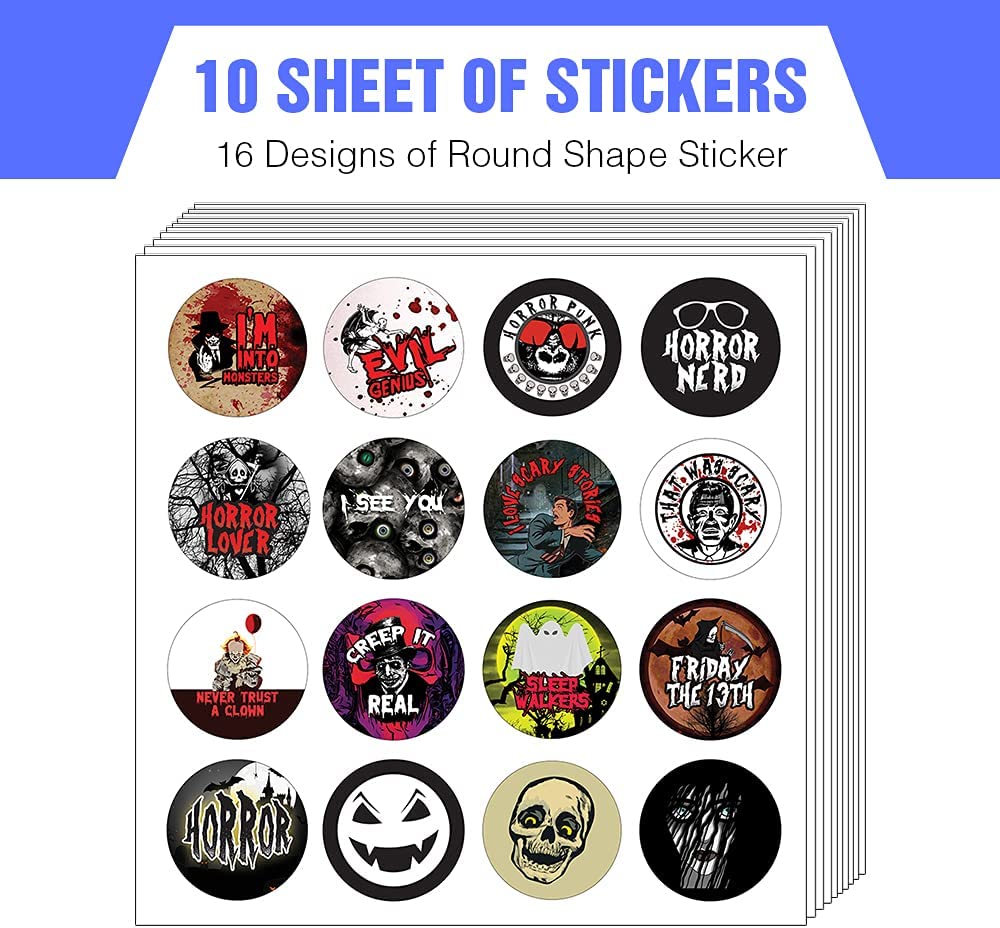 Scary Stickers (10 Sets X 16 Designs) – Creanoso