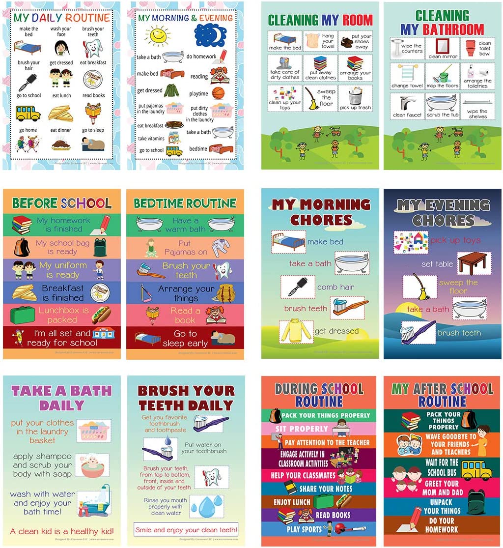 Daily Routines Posters (12-Pack) – Creanoso