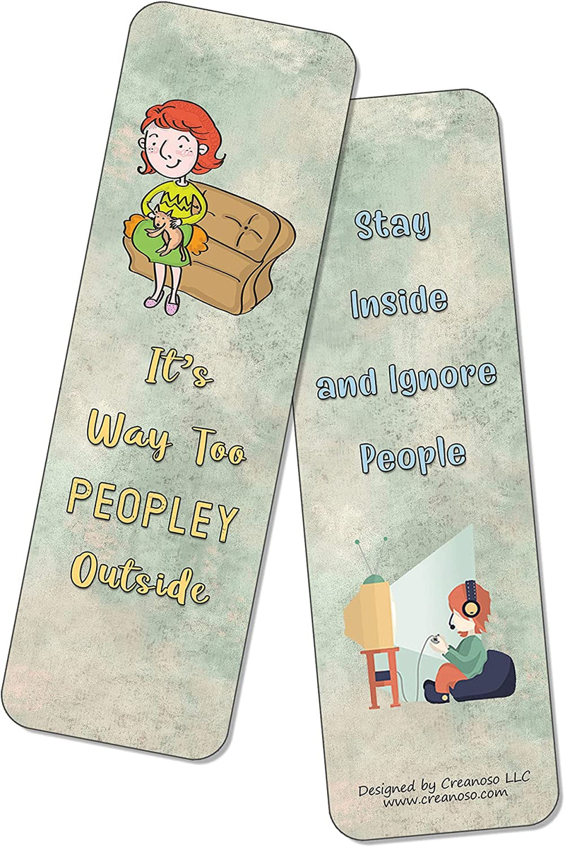 Funny Introvert Bookmarks (2-Sets X 6 Cards) – Creanoso