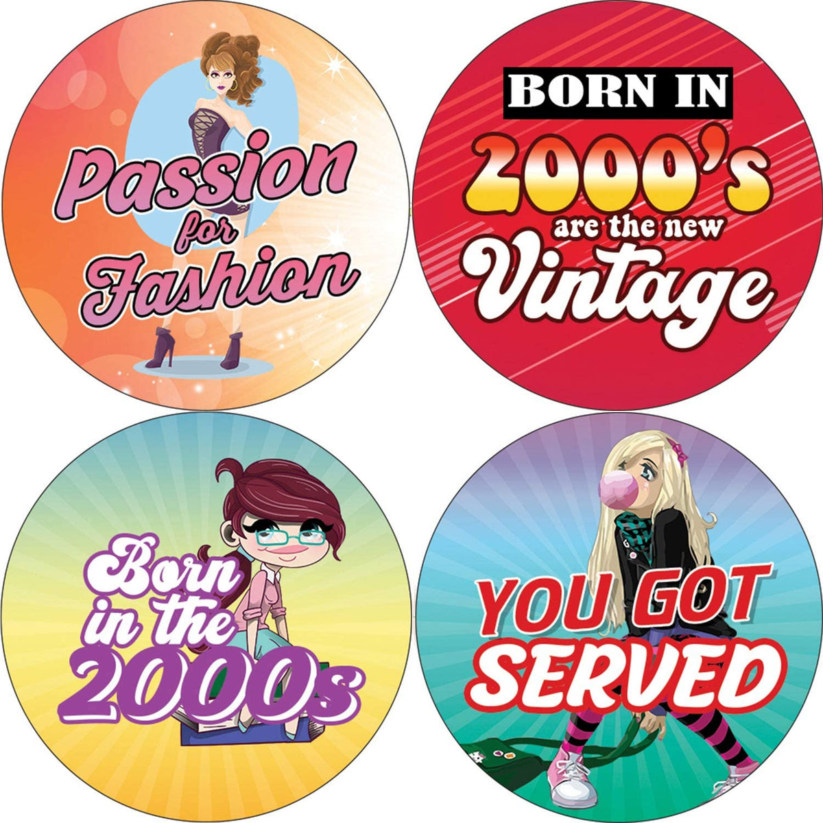 2000's Girl Stickers (5 Sets X 16 Designs) – Creanoso