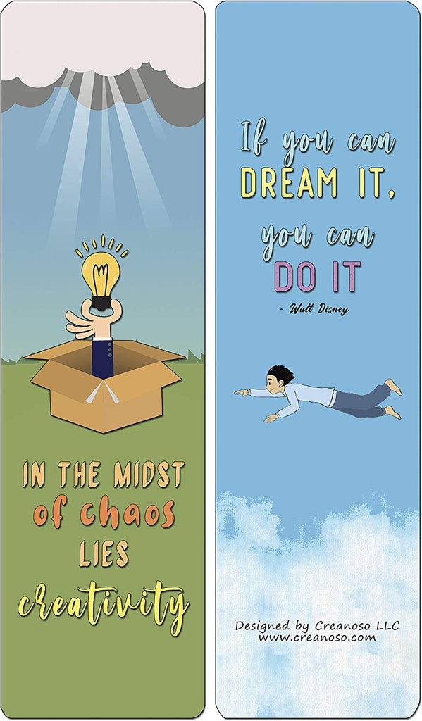 Creanoso Creativity Quotes Bookmarks (60-Pack) - Premium Quality Gift