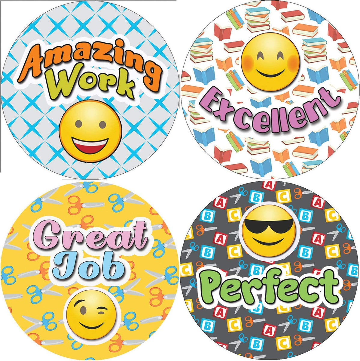Creanoso Emoji Teacher Grading Stickers (10-Sheet) - Assorted Designs