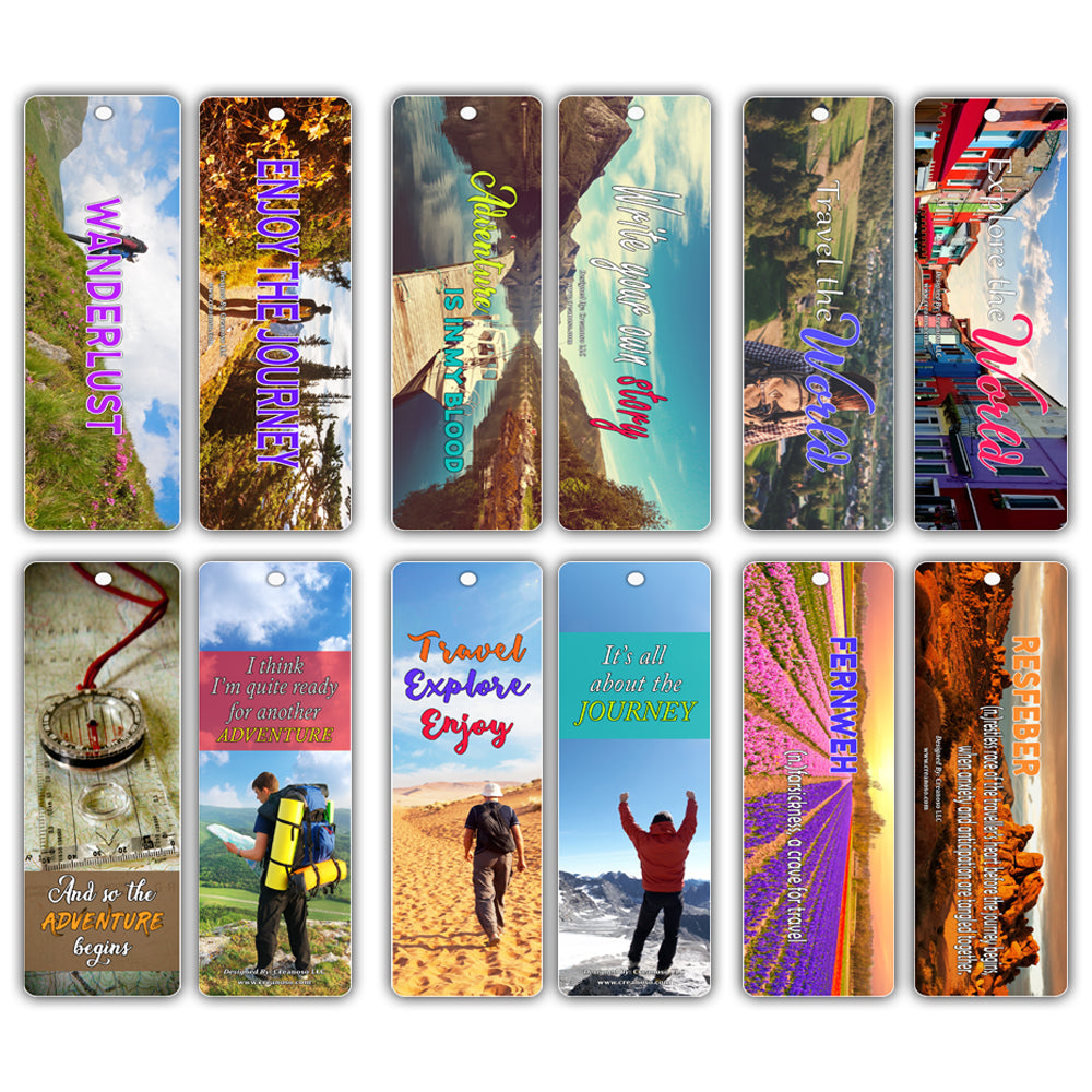 Creanoso Inspiring Wanderlust Adventurer's Bookmarks (30-Pack) - Bookm