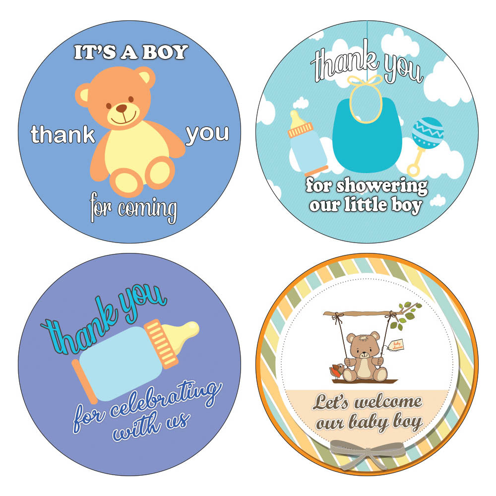 Creanoso Baby Shower Stickers for Boys (10-Sheet) Ã¢â‚¬â€œ Assorted Th