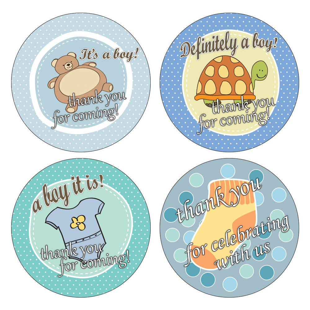 Creanoso Baby Shower Stickers for Boys (10-Sheet) Ã¢â‚¬â€œ Assorted Th