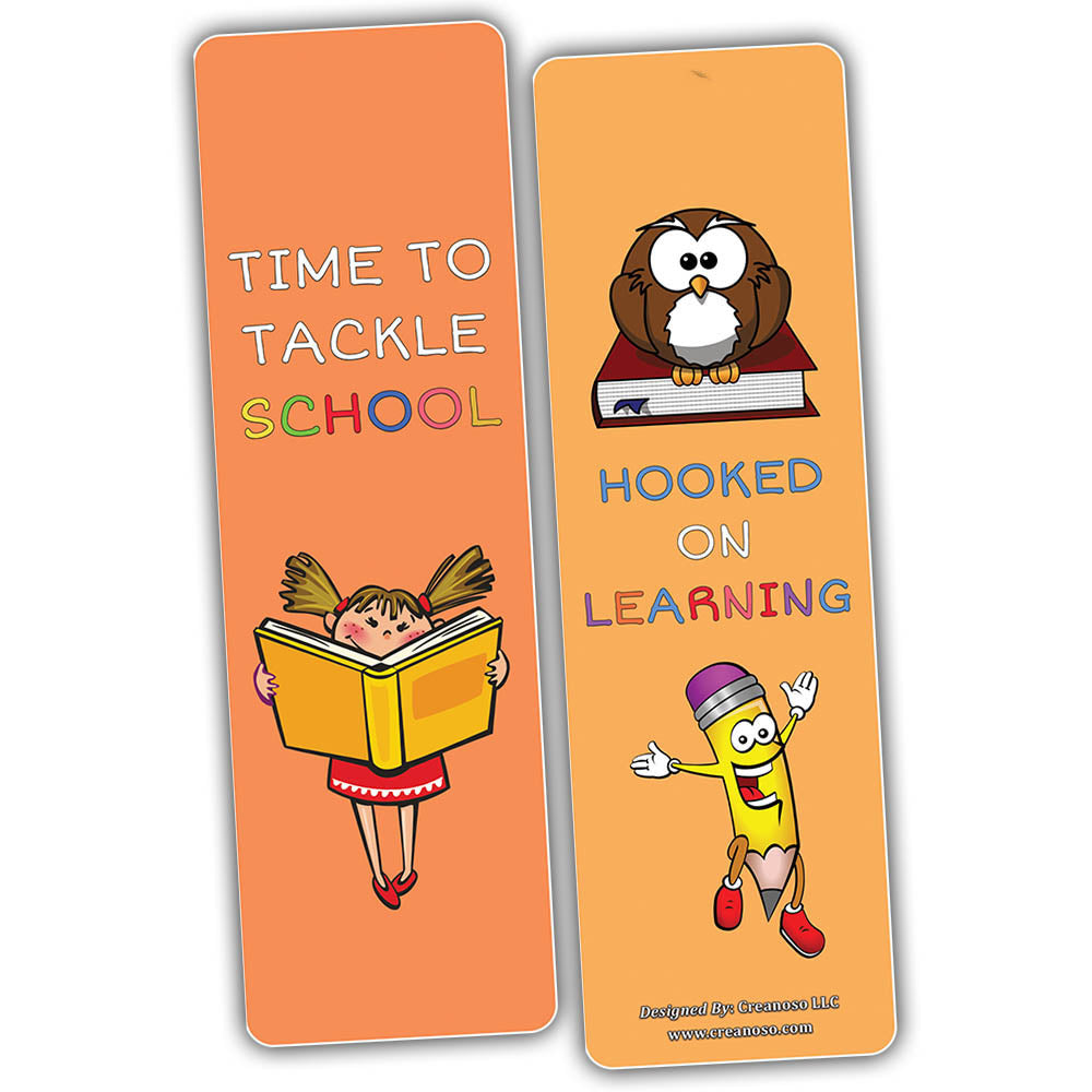 Creanoso Back to School Children Bookmarks Card for Kids ÃƒÂ¢Ã¢â€šÂ¬Ã¢